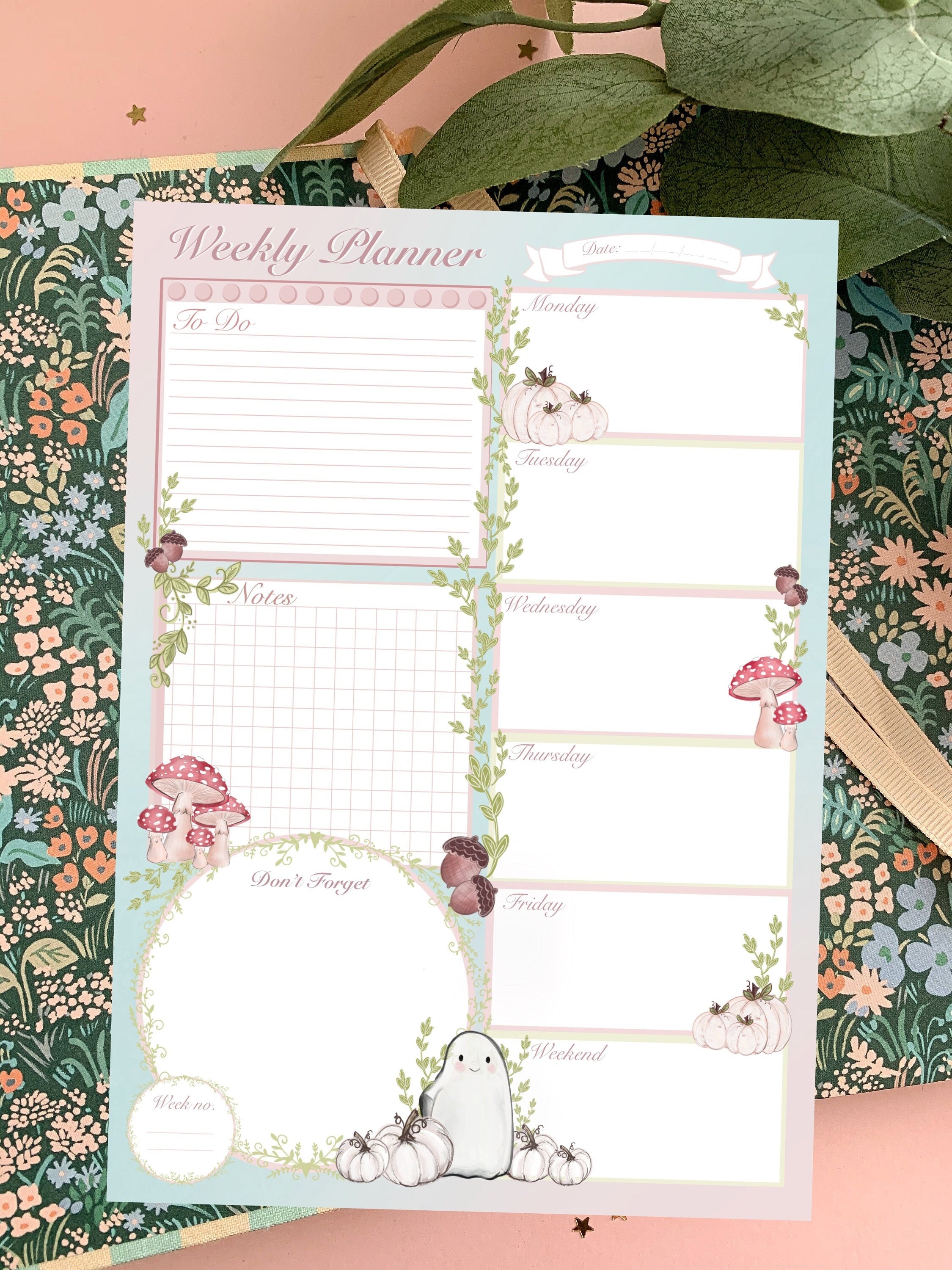 A5 Weekly Planner. Spooky planner, notepad. Organisational planner, Me ...
